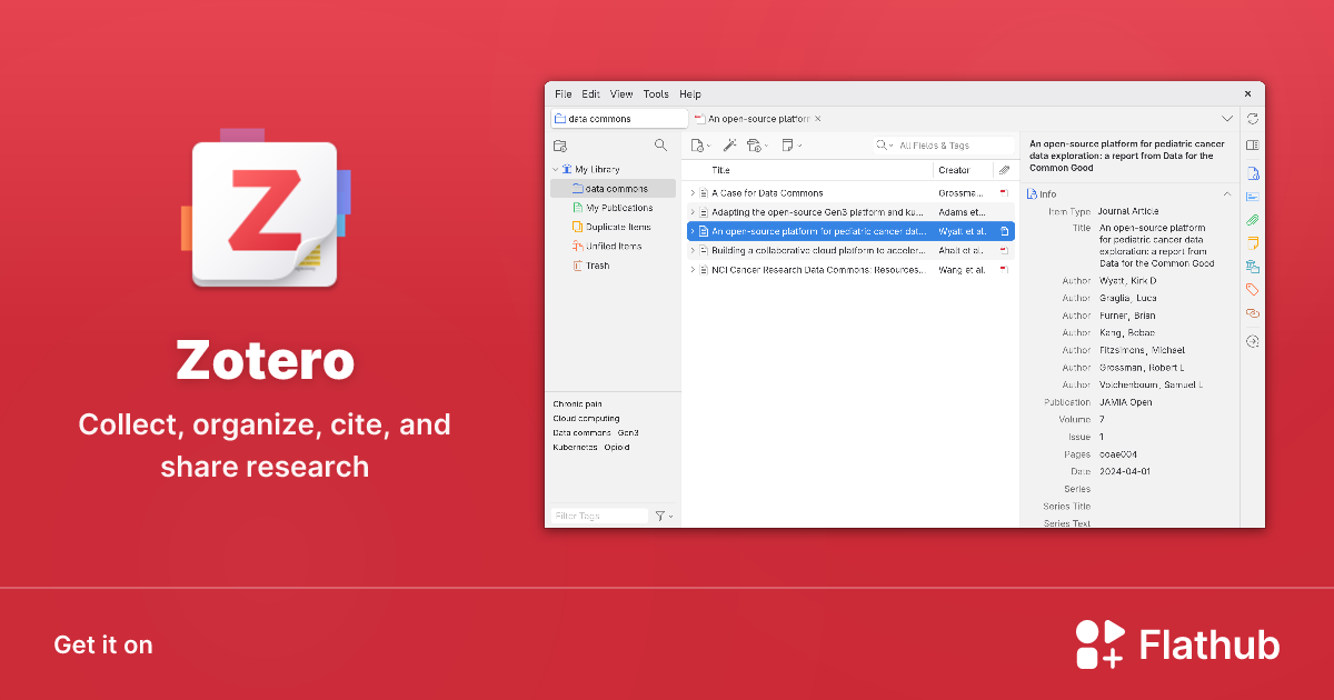 Install Zotero on Linux | Flathub