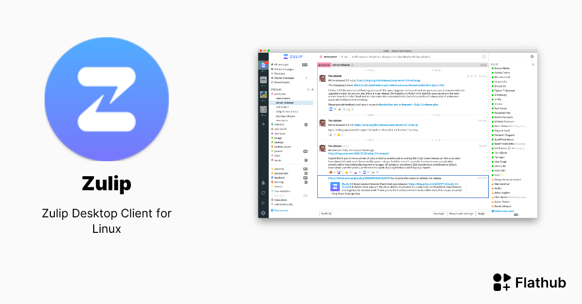 Instalar Zulip en Linux | Flathub