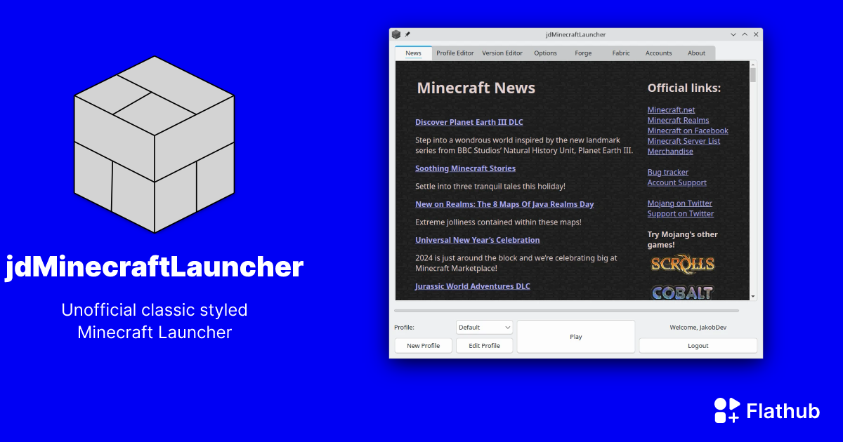 在 Linux 上安装 jdMinecraftLauncher | Flathub