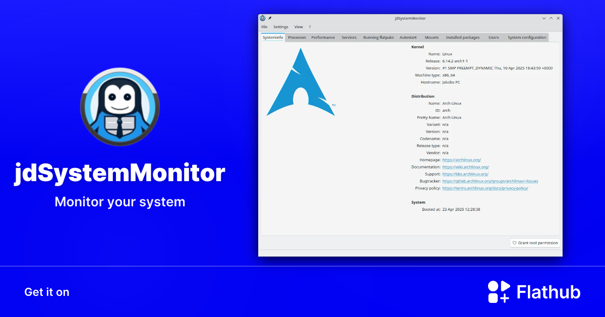 Install jdSystemMonitor on Linux | Flathub