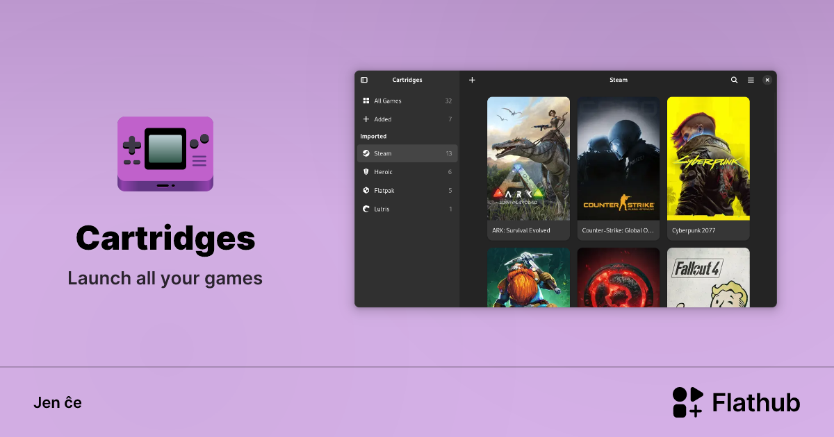 Instali Cartridges sur Linux | Flathub