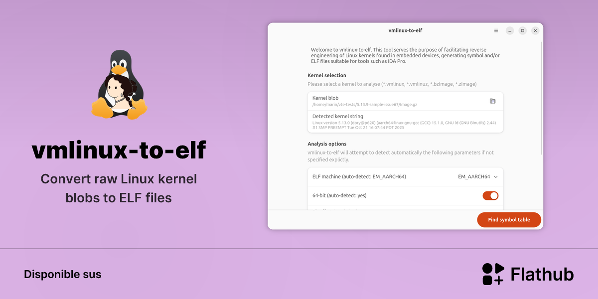 Installar vmlinux-to-elf sus Linux | Flathub