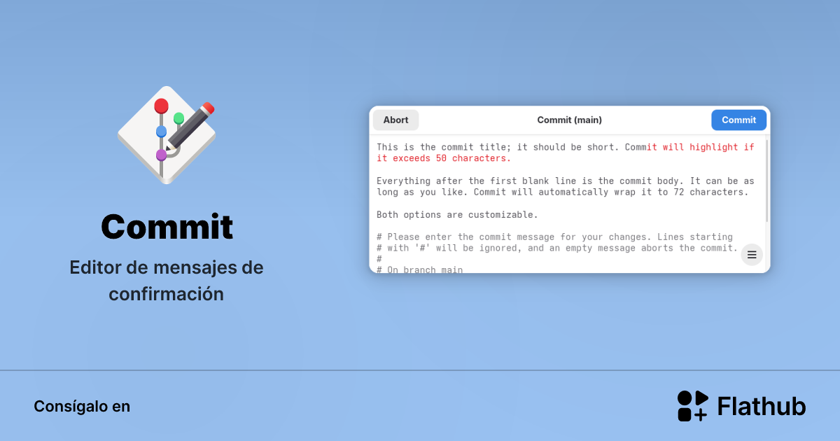 Instalar Commit en Linux | Flathub