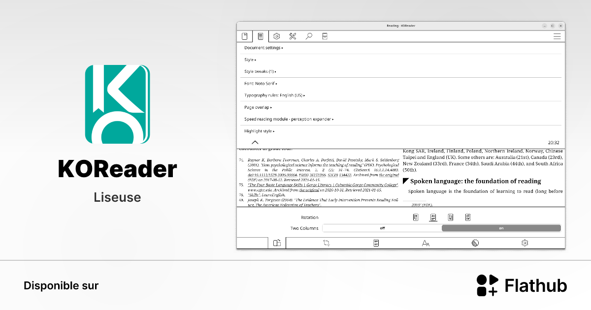 Installer KOReader sur Linux | Flathub