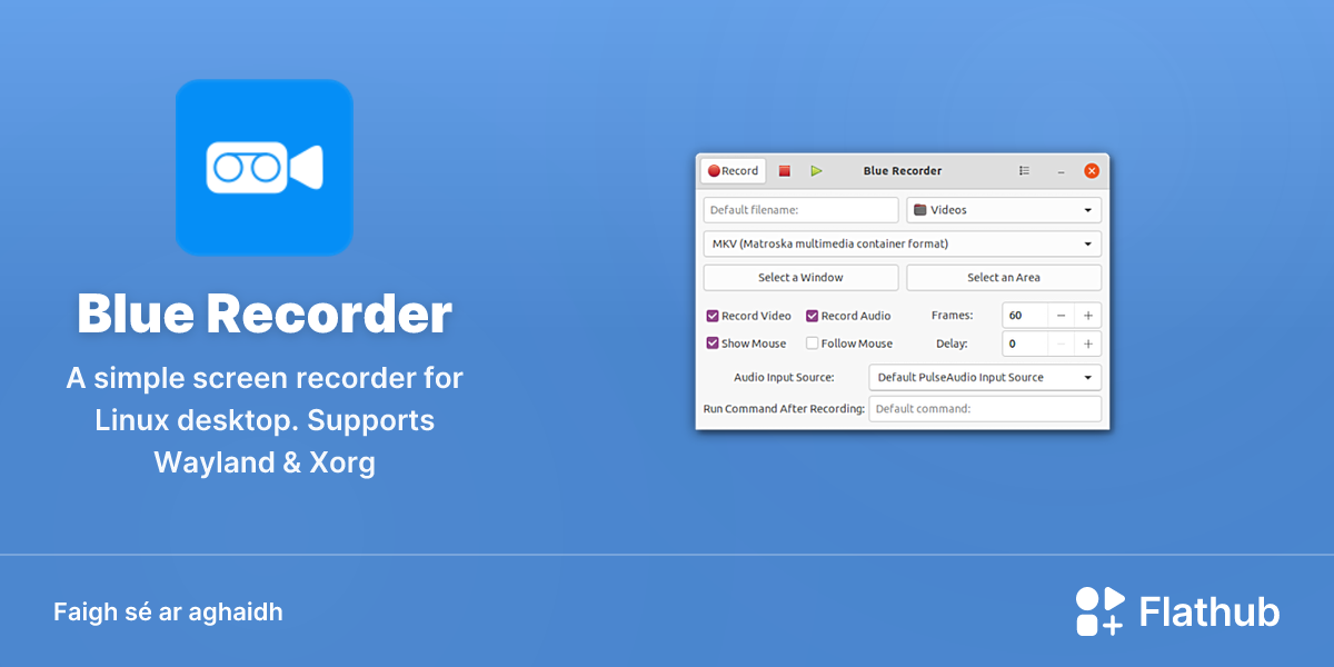 Suiteáil Blue Recorder ar Linux | Flathub