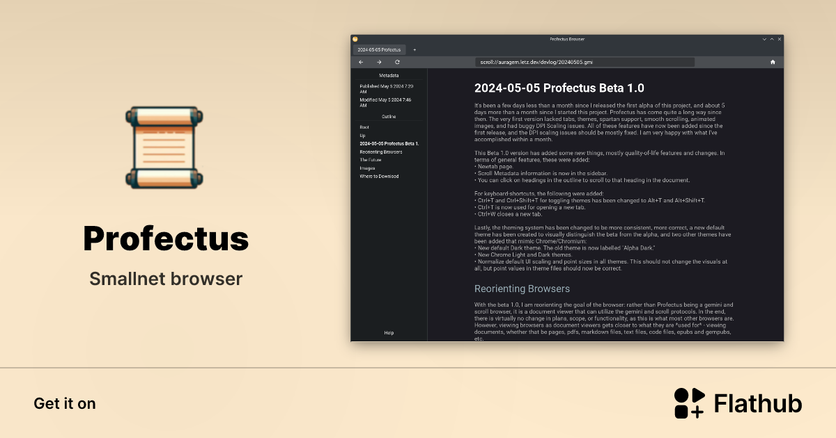 Install Profectus on Linux | Flathub