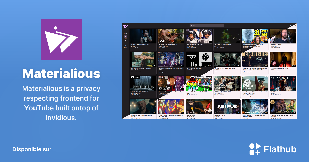 Installer Materialious sur Linux | Flathub
