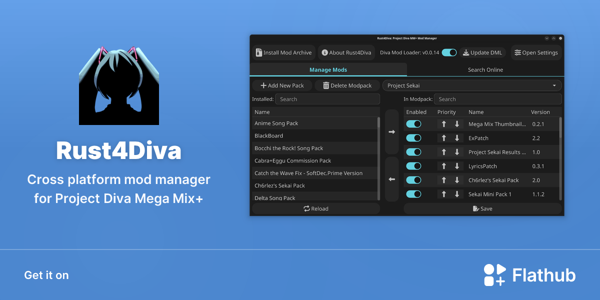 Install Rust4Diva on Linux | Flathub